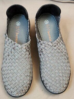 bernie mev. | Shoes | Bernie Mev Gem Gray Woven Wedge Sz 8 New | Poshmark